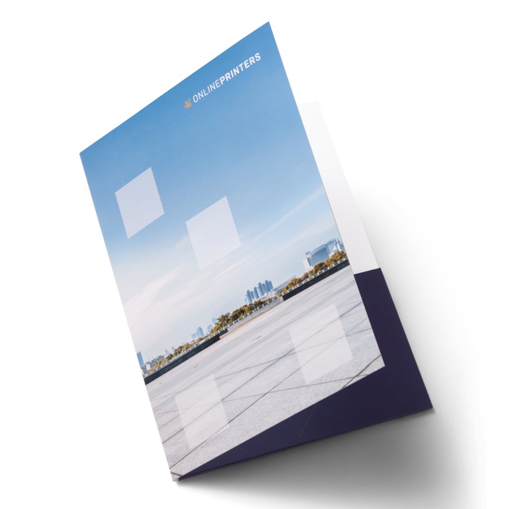 Mappen mit geklebter Lasche rechts, A4, eine Lasche bei Onlineprinters