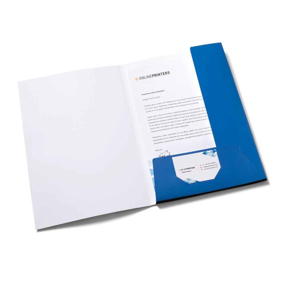 Mappen mit Visitenkartenschlitz einseitig A4 drucken | Onlineprinters