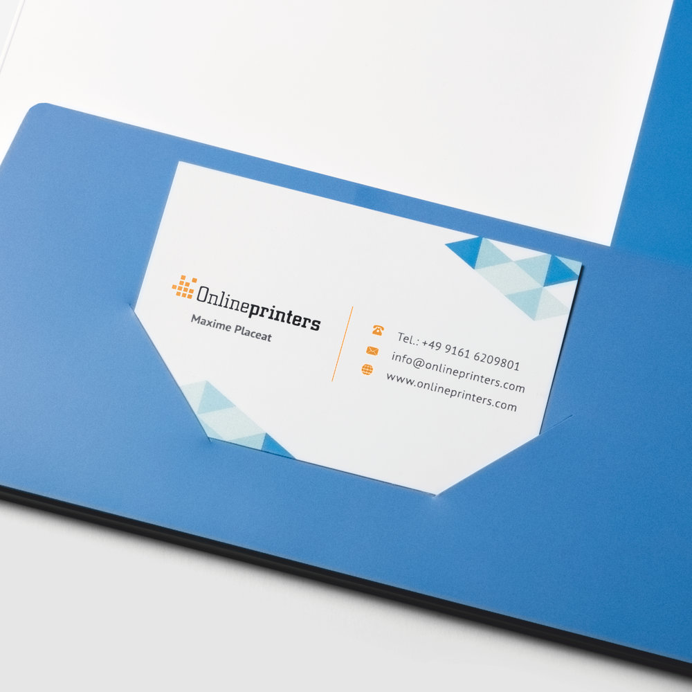 Mappen mit Visitenkartenschlitz beidseitig A4 drucken | Onlineprinters
